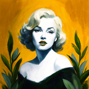 merlin monro, plants and lines, texture paining, impasto - Recraft