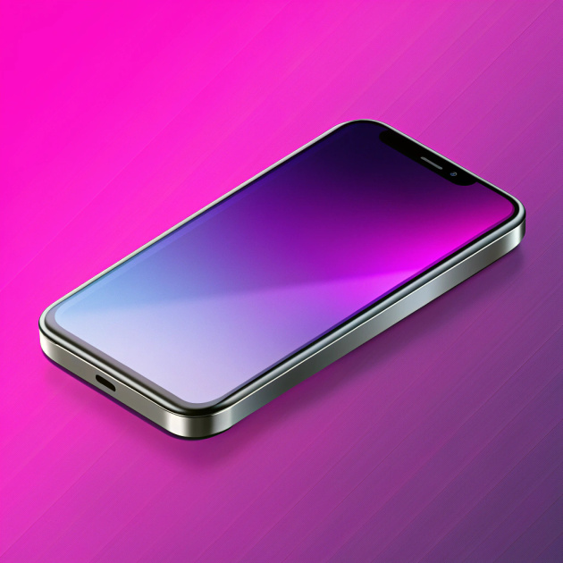 iPhone laying almost isometric - Recraft