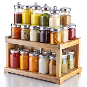 Condiments shelf isolated on white background - Recraft