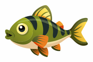 cute cartoon Tench fish white background - Recraft