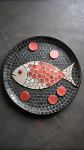 pro design fish plates, minimal mosaic fish plate Design Style, texture ...