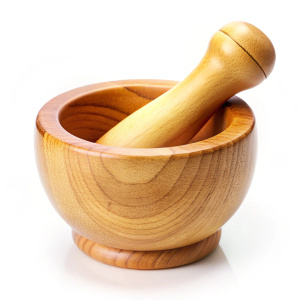 a wooden pestle on white background - Recraft