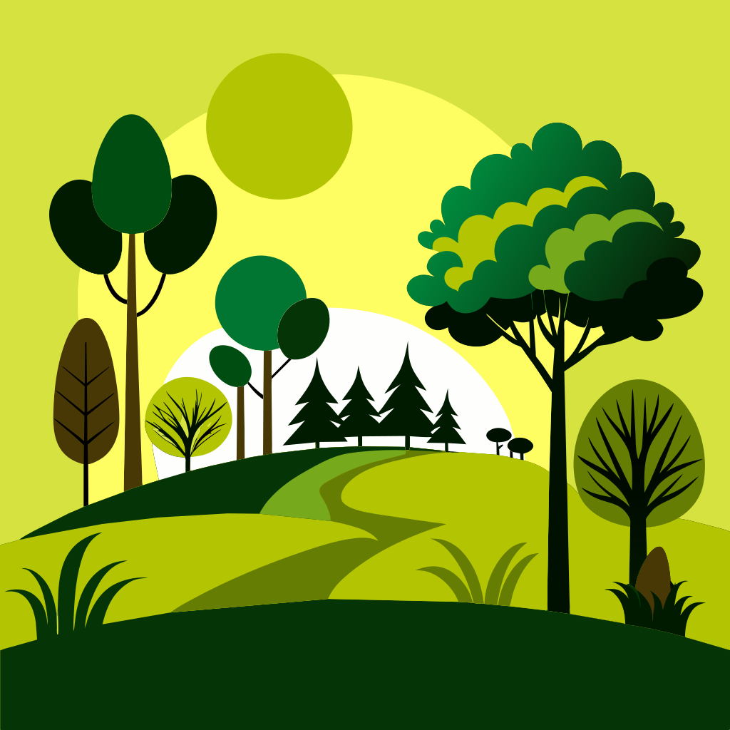 silhouette of simple landscaping. - Recraft