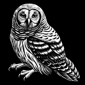 Barred Owl Cartoon Vector Illustration - Recraft