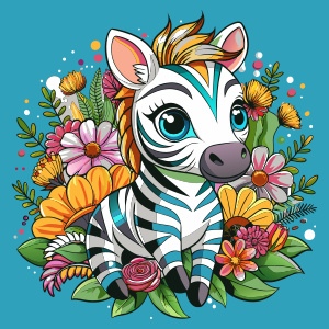 (((zebra sticker))), transparent background, A detailed illustration of ...