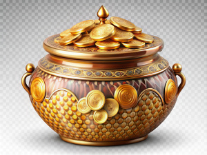 Beautiful treasure pot on transparent background - Recraft